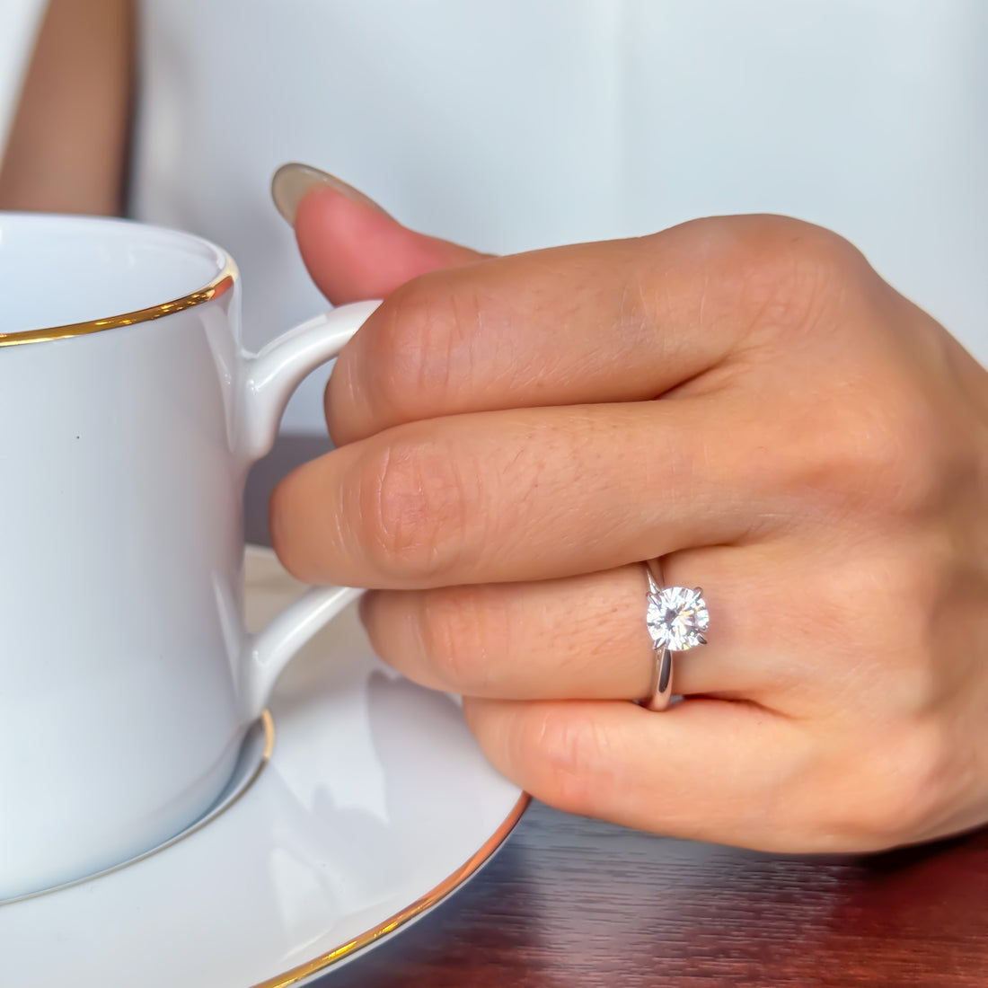 Eva ラウンドブリリアントカットソリティアリング | ラボグロウンダイヤモンド/ダイヤモンド 婚約指輪 – DIALLURE